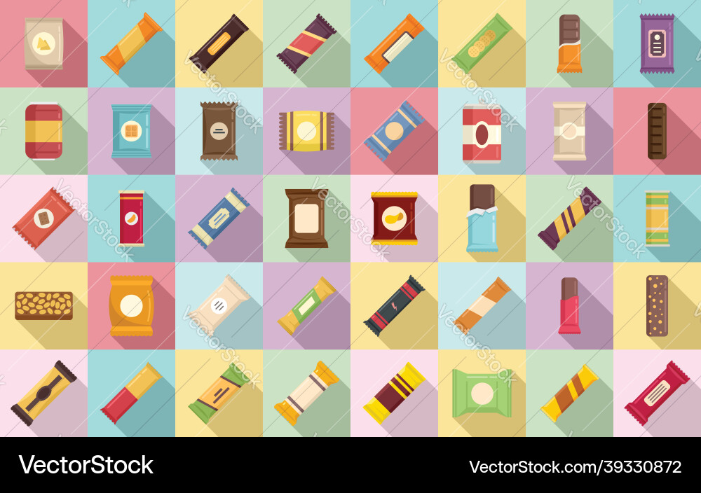 Candy & Snack Bar Icons Royalty Free Vector Image