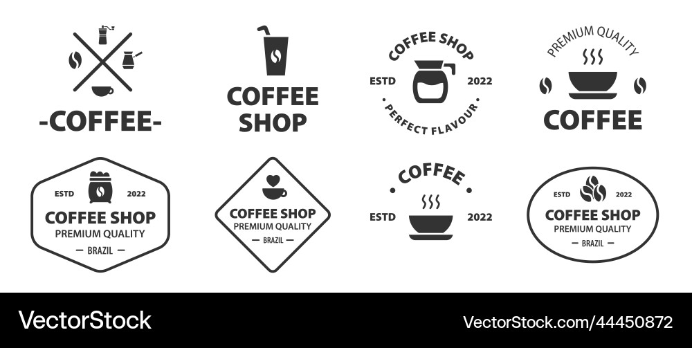 Coffee logo cafe stamp hot beverage label Vector Image