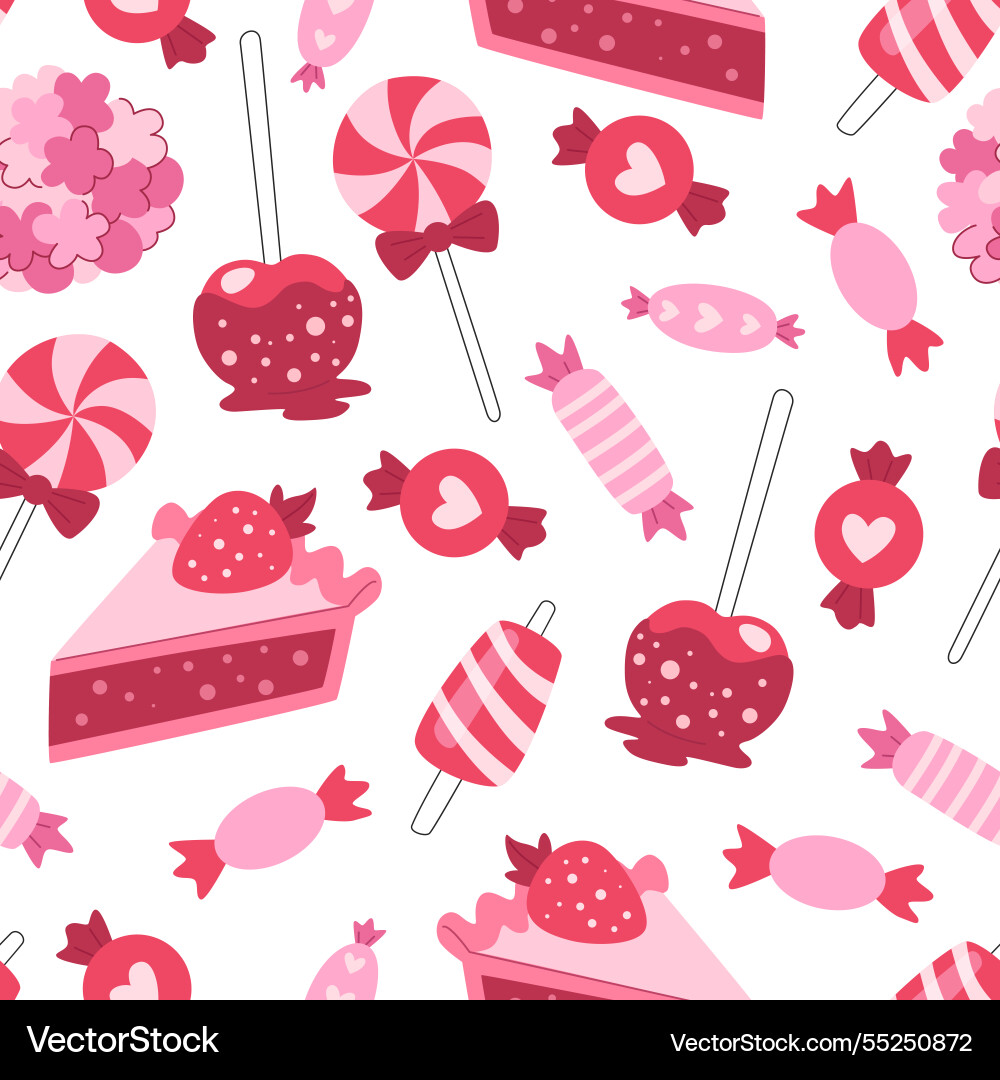 Cute sweets seamless pattern cartoon funny Vector Image