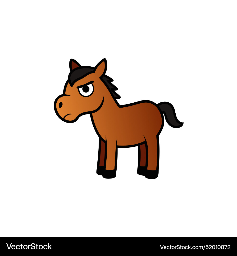Exmoor pony horse angry icon Royalty Free Vector Image
