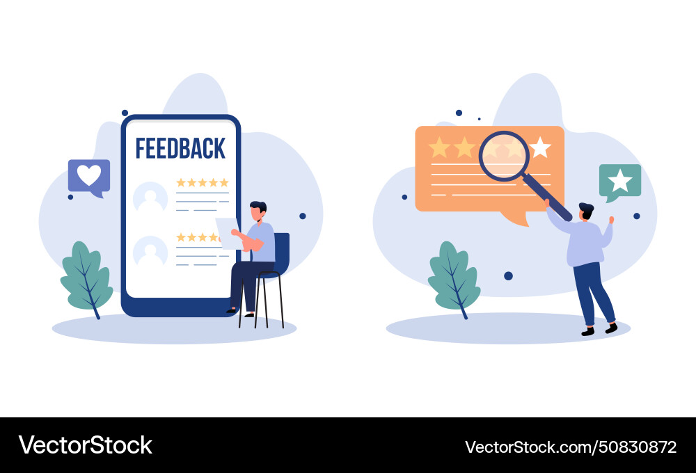 Feedback and review concept Royalty Free Vector Image
