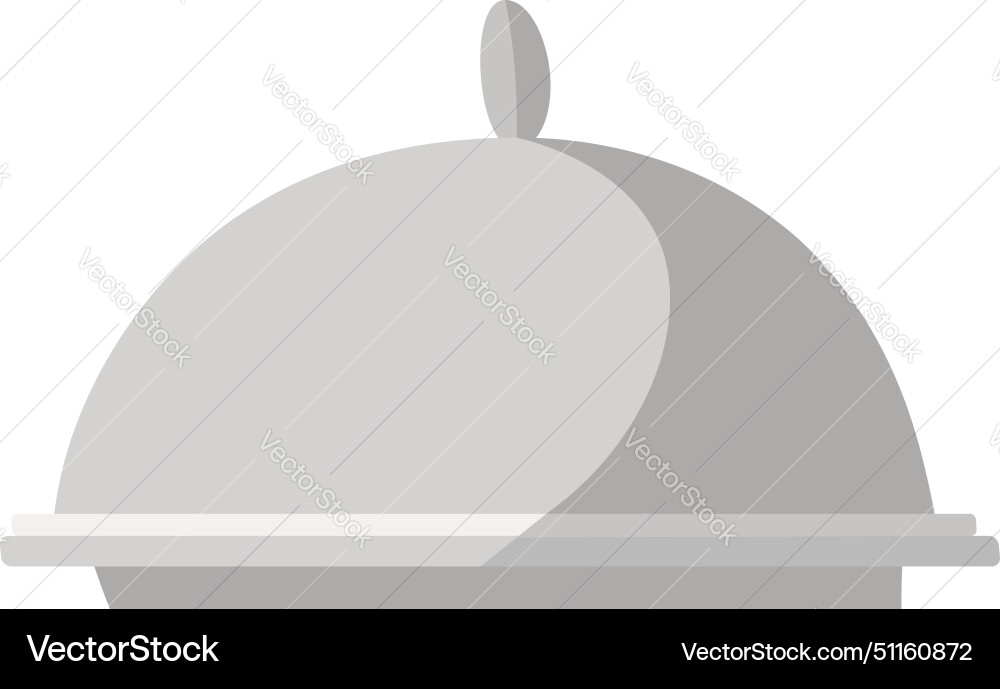 Flat cartoon restaurant serving platter icon Vector Image