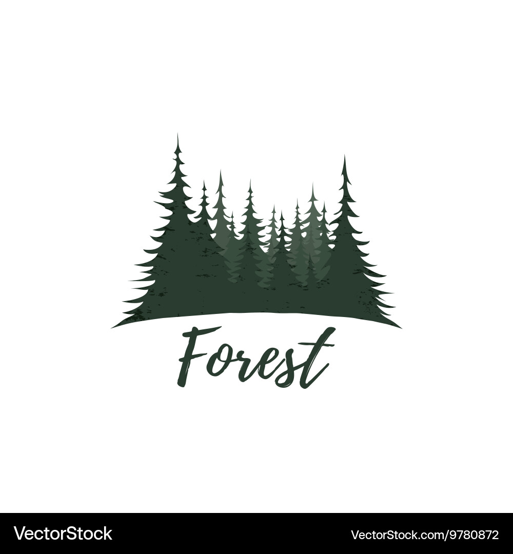 Forest logo isolated on white background Vector Image