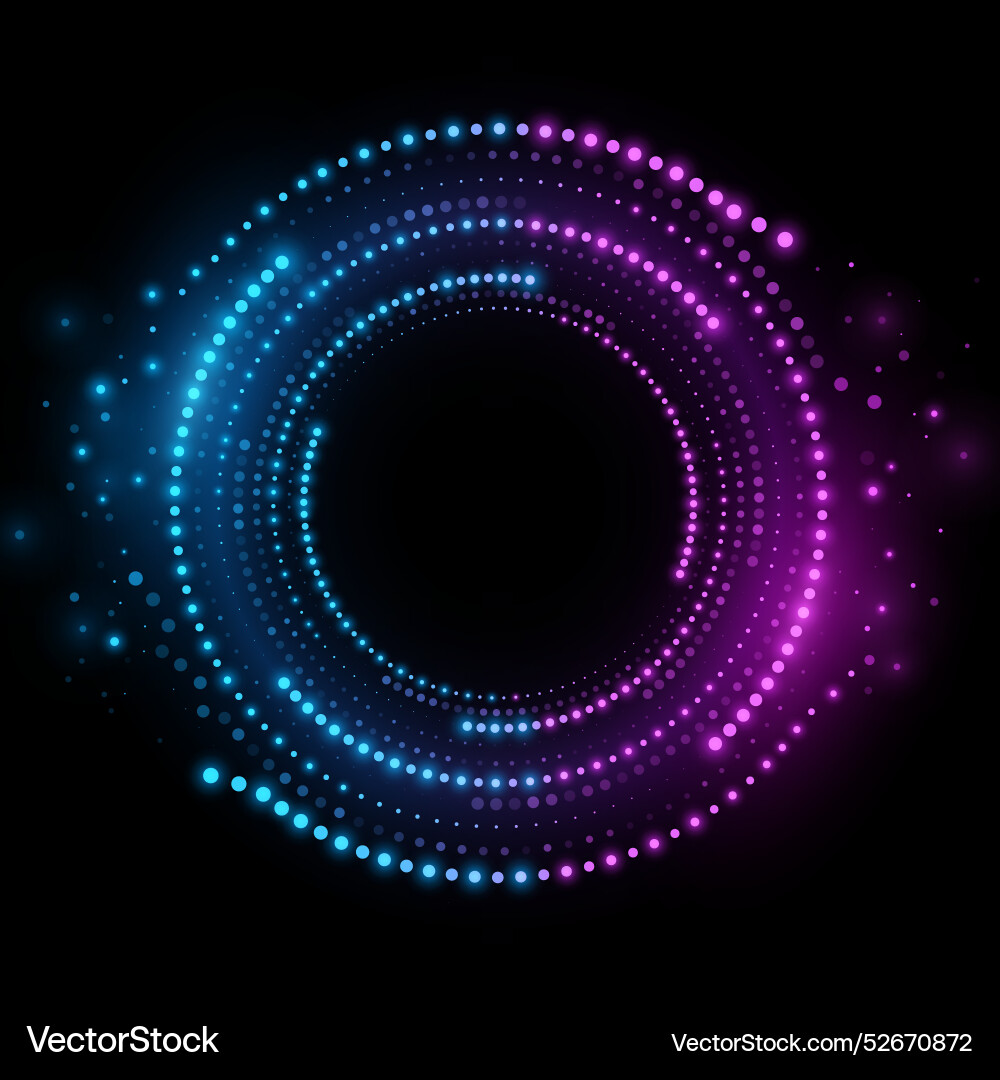 Futuristic digital circles with glowing dots big Vector Image