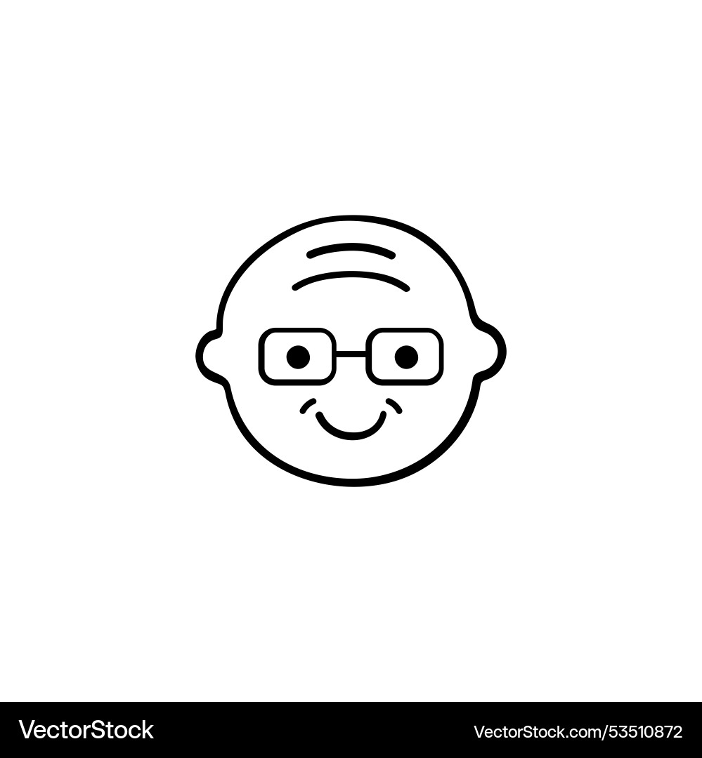 Grandpa line style icon design Royalty Free Vector Image