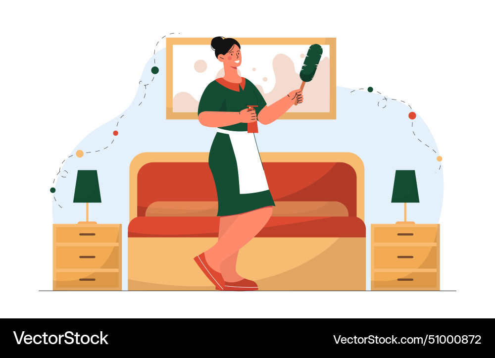 Maid in room Royalty Free Vector Image - VectorStock