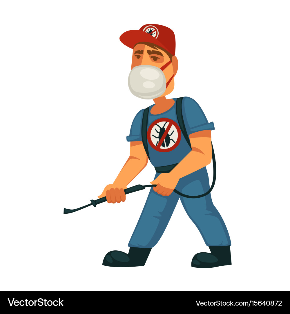 Man killing insects Royalty Free Vector Image - VectorStock