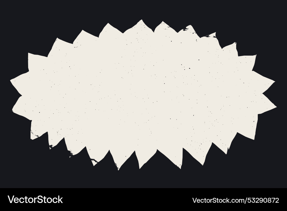Oval shape with zigzag torn edges grunge style Vector Image