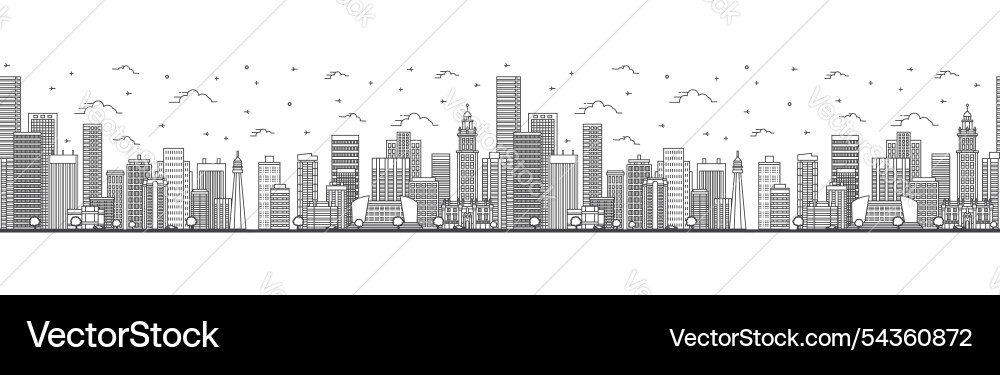 Seamless pattern with outline miami florida city Vector Image