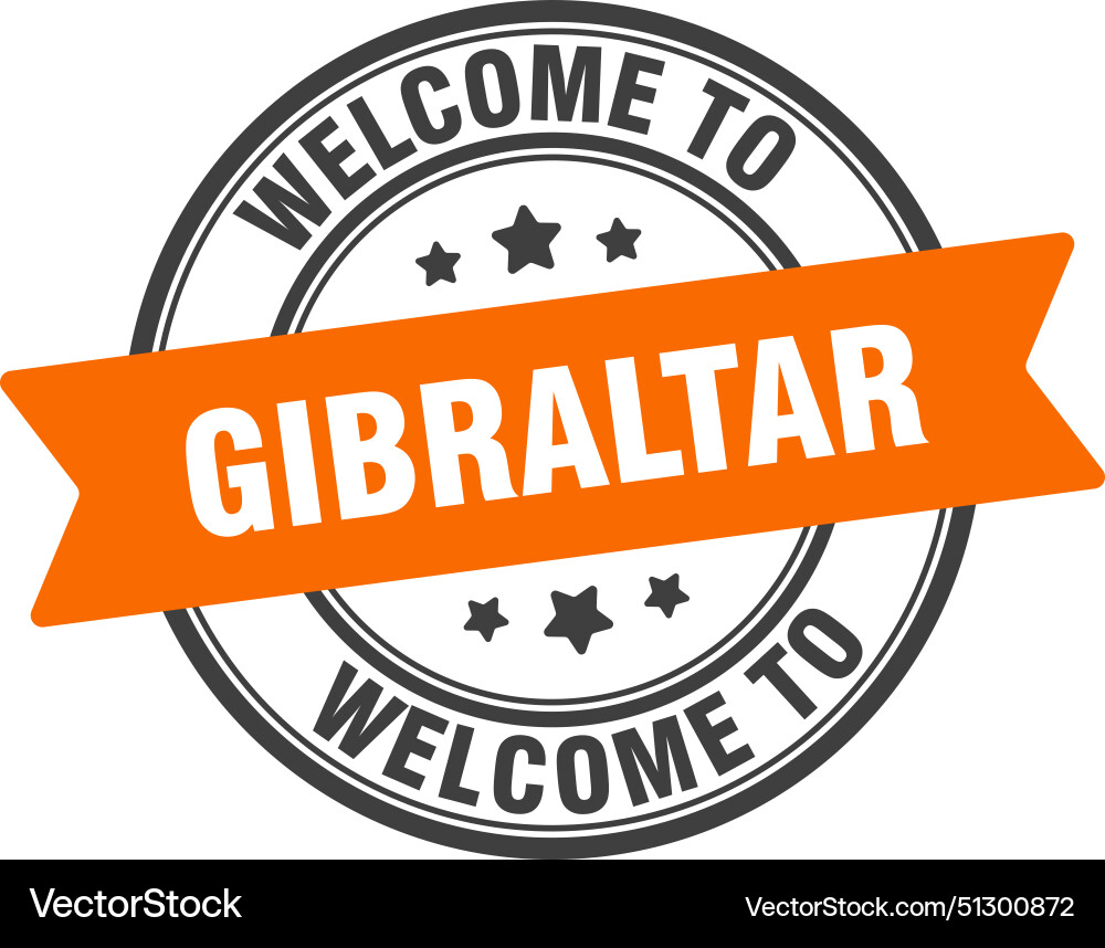 Welcome to gibraltar stamp round sign Royalty Free Vector