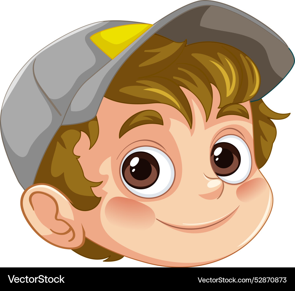 A happy boy wearing cap Royalty Free Vector Image