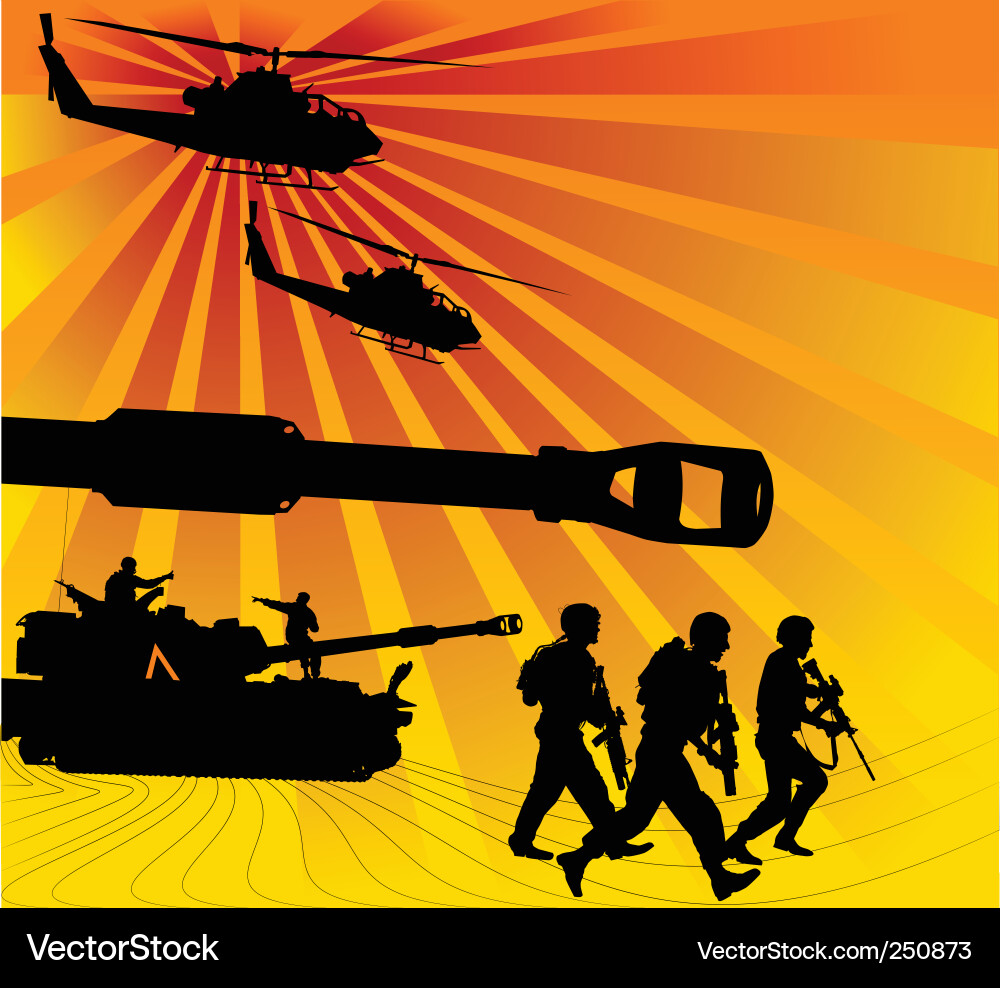 Army offensive Royalty Free Vector Image - VectorStock