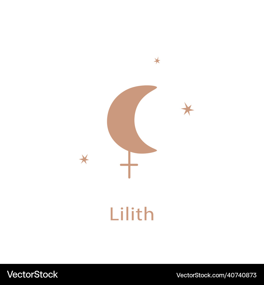 Astrological symbol lilith black moon apogee Vector Image