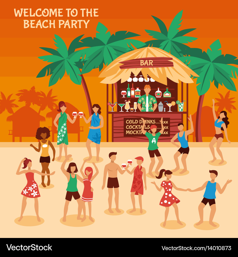 Beach party Royalty Free Vector Image - VectorStock