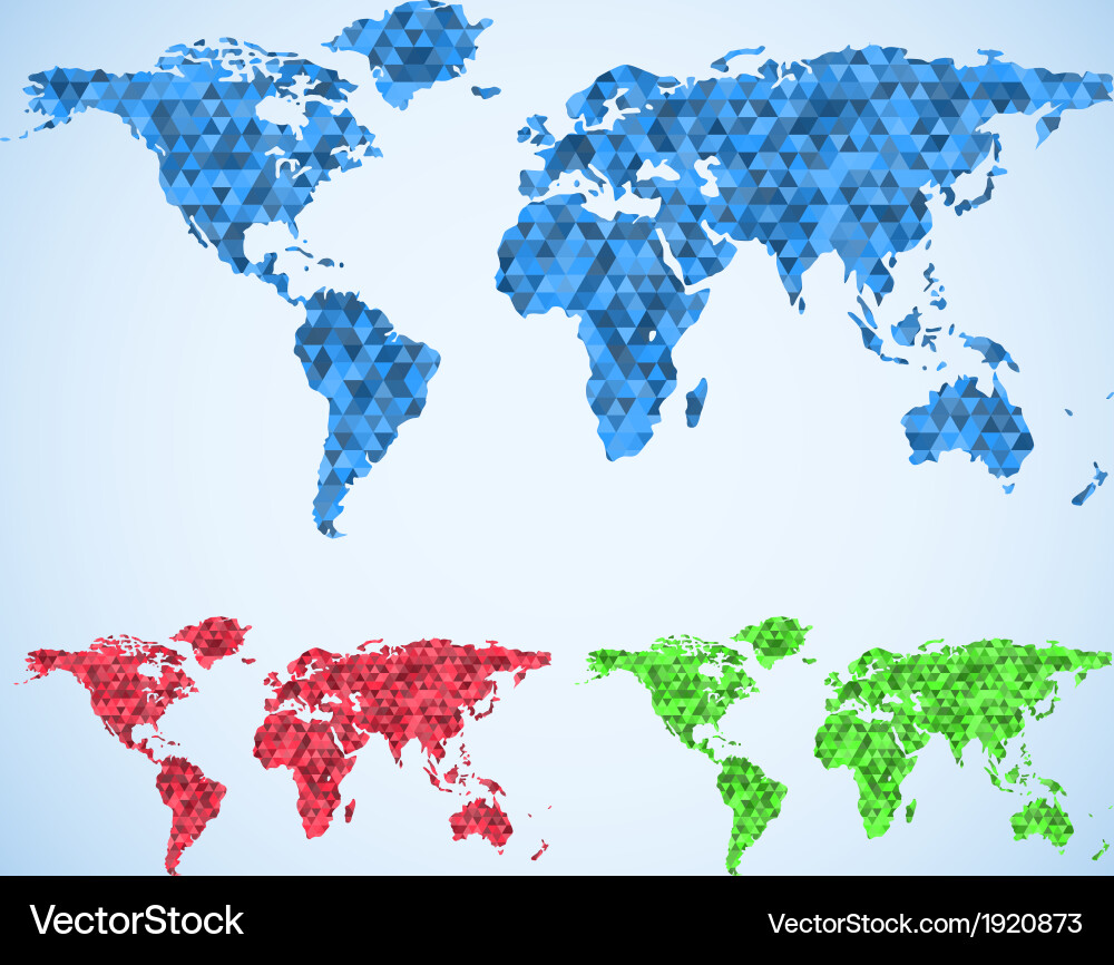 Business world map set Royalty Free Vector Image