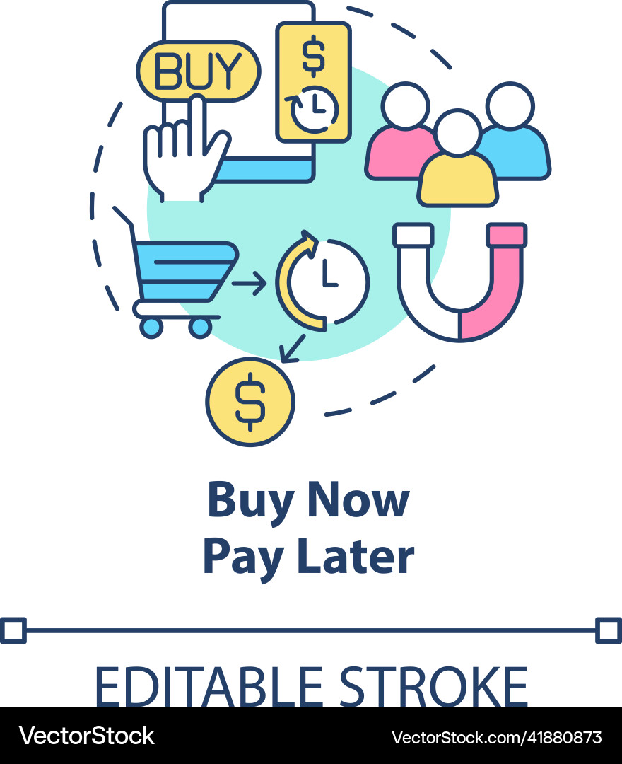 Buy now pay later concept icon Royalty Free Vector Image