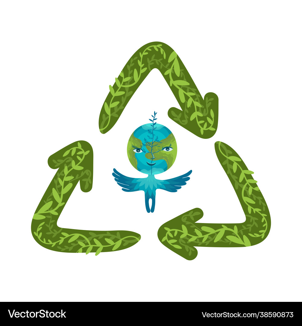 Cute happy smiling earth planet cartoon Royalty Free Vector