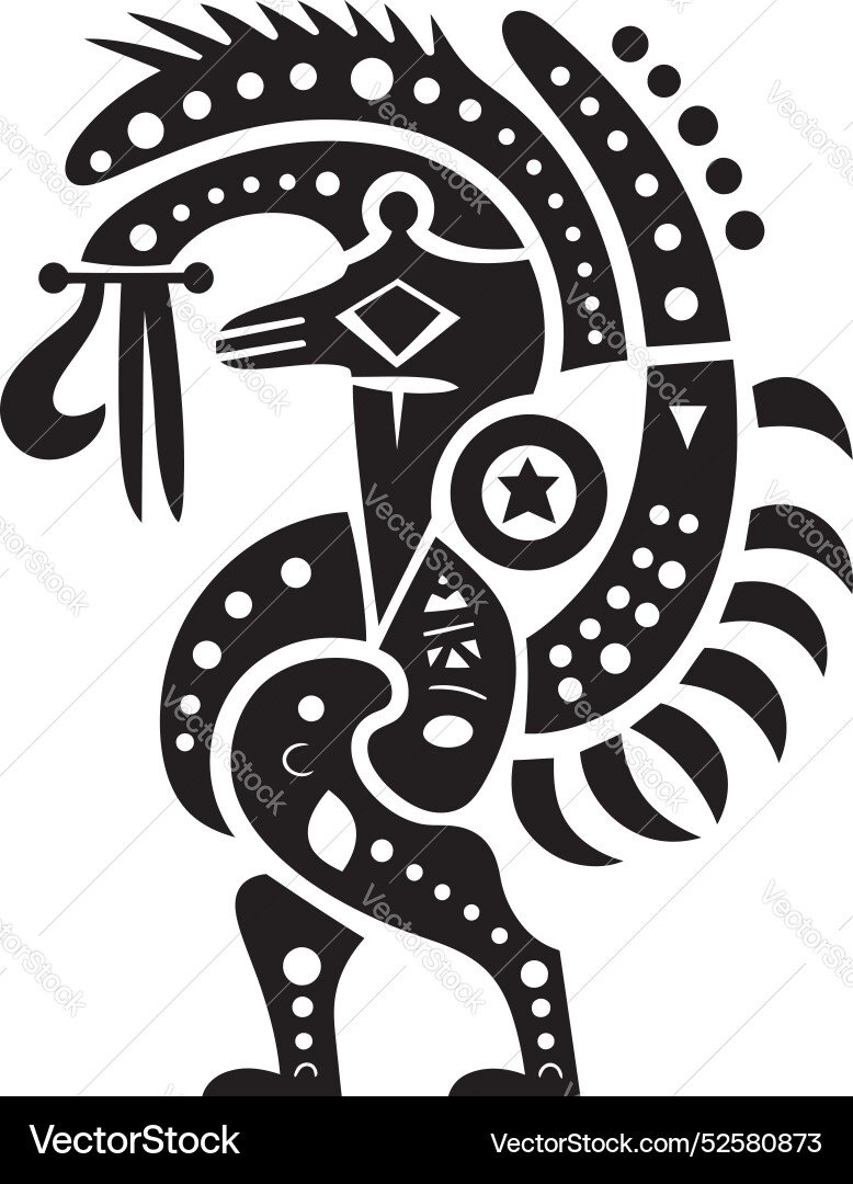 Desert dances kokopelli emblem in black Royalty Free Vector