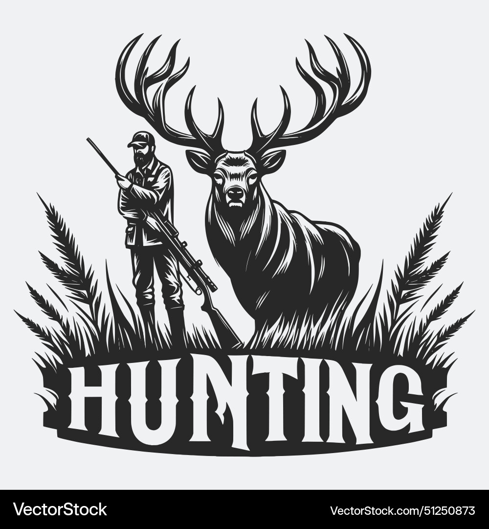 Hunting life svg silhouette file Royalty Free Vector Image