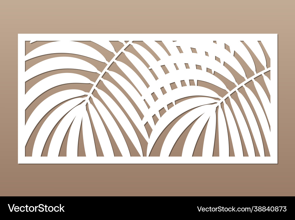 Laser Cut Leaf & Palm Motif Royalty Free Vector Image