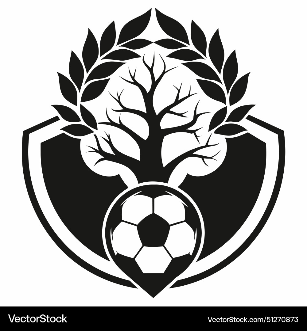 Oak-soccer-logo-duotone Royalty Free Vector Image