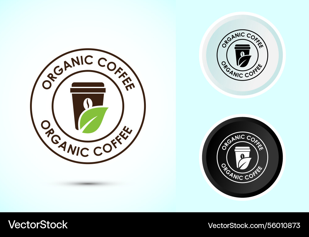 Organic coffee icon design eco friendly Royalty Free Vector