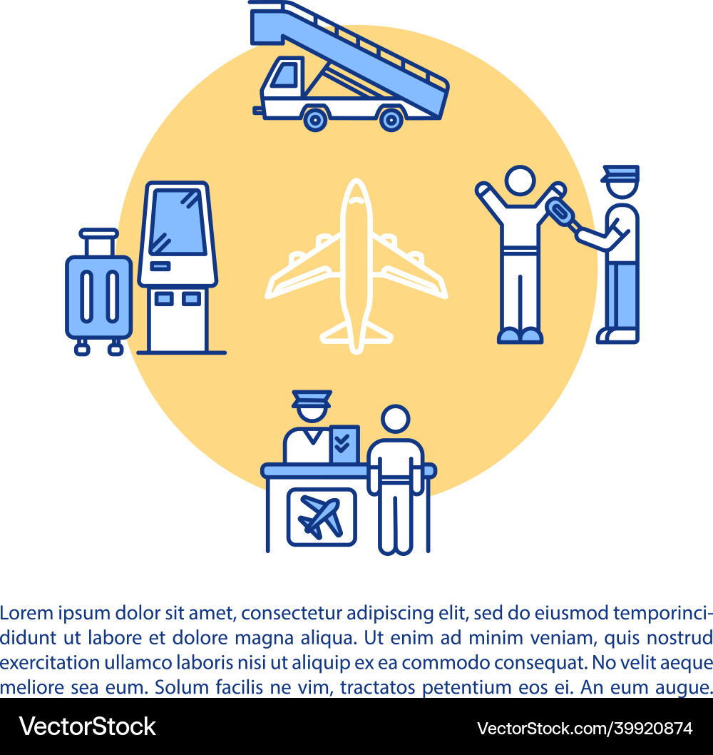 Airport concept icon with text ppt page template Vector Image