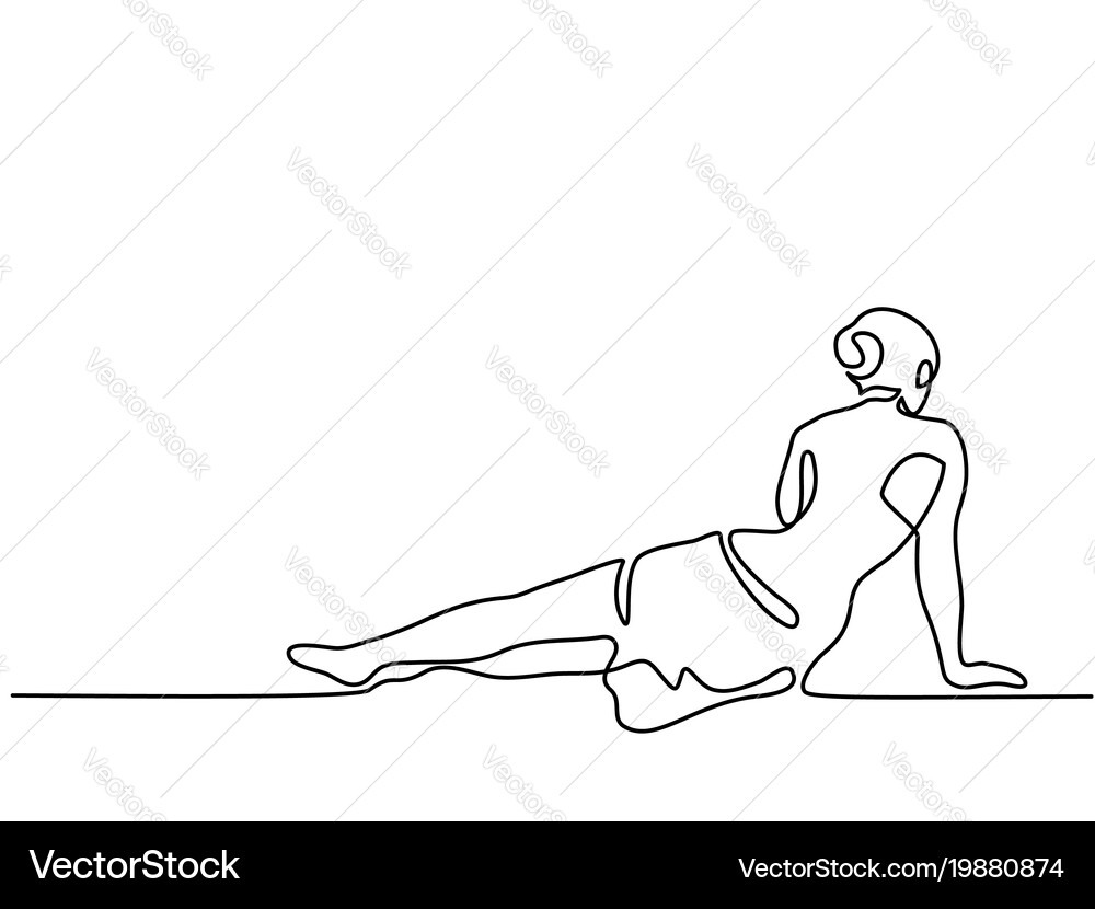 Beautiful woman lying on her side Royalty Free Vector Image