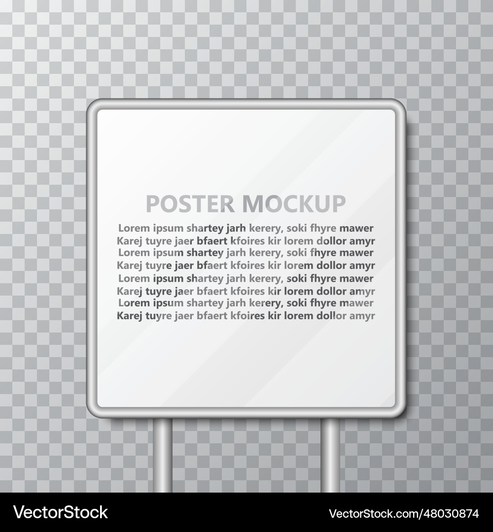 Blank billboard poster mockup on a transparent Vector Image