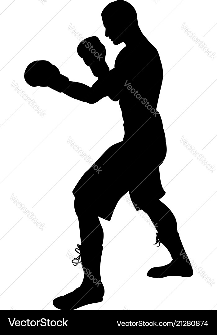 Boxer silhouette Royalty Free Vector Image - VectorStock