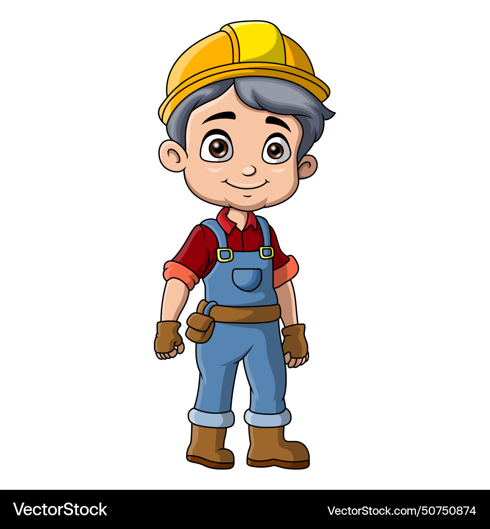 Boy cartoon wearing costume engineering Royalty Free Vector