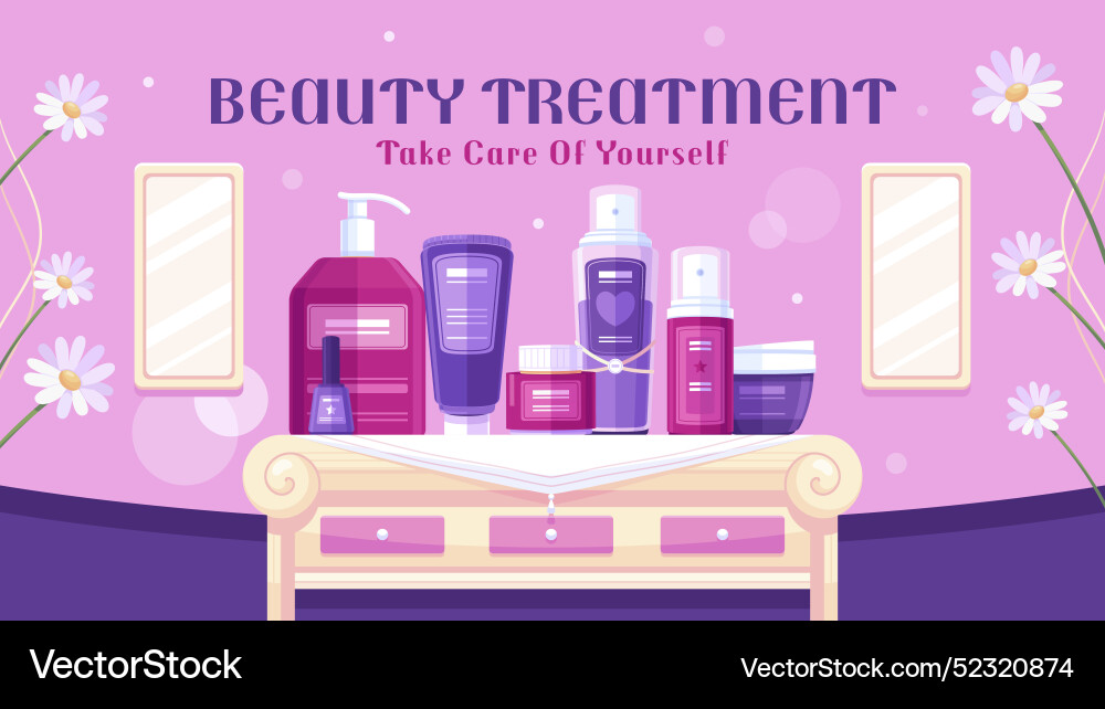 Hand drawn beauty template Royalty Free Vector Image