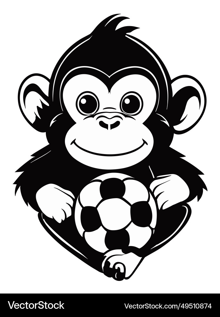 Monkey sticker Royalty Free Vector Image - VectorStock