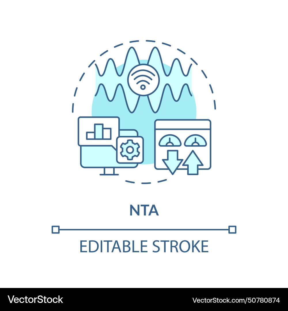 Network traffic analysis soft blue concept icon Vector Image