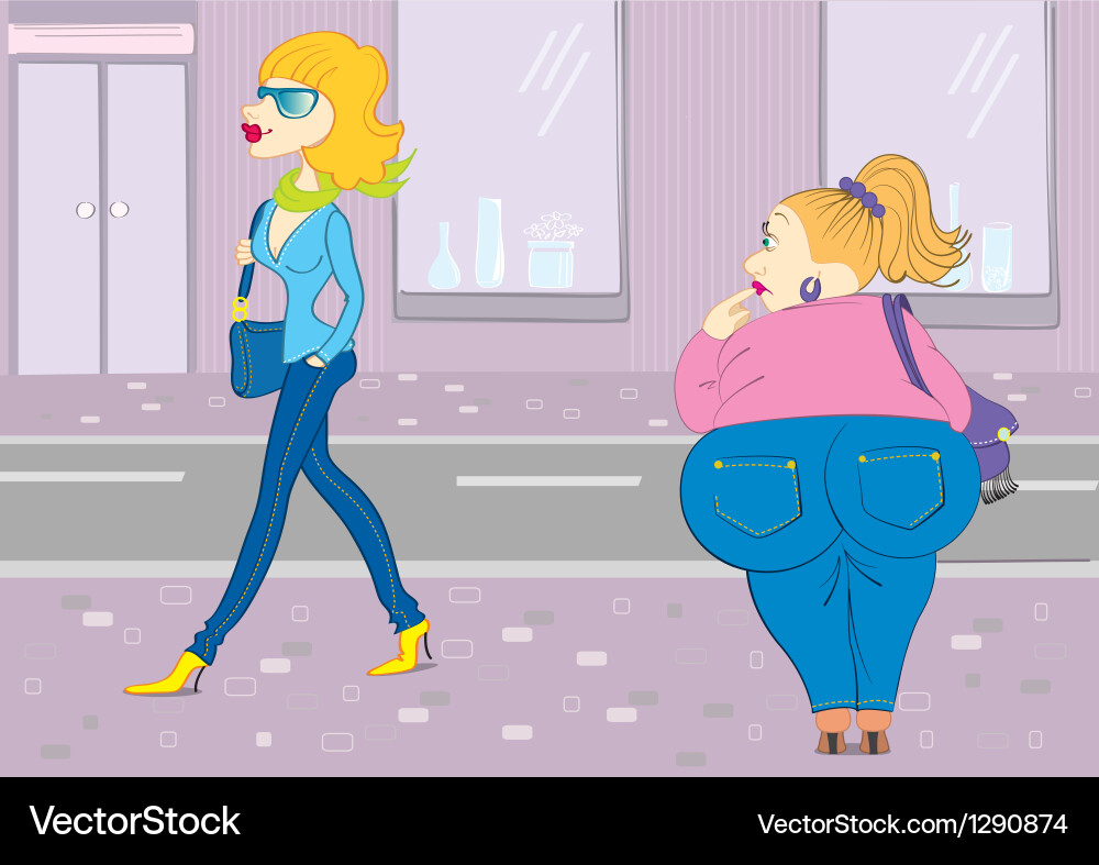 Overweight woman Royalty Free Vector Image - VectorStock