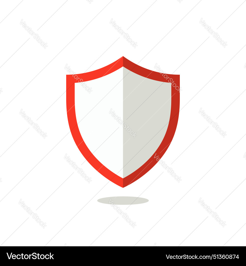 Red and white shield icon Royalty Free Vector Image