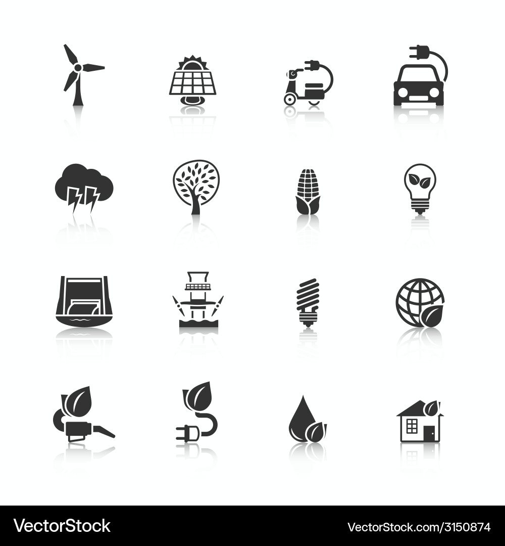 Renewable Energy Icons Royalty Free Vector Image