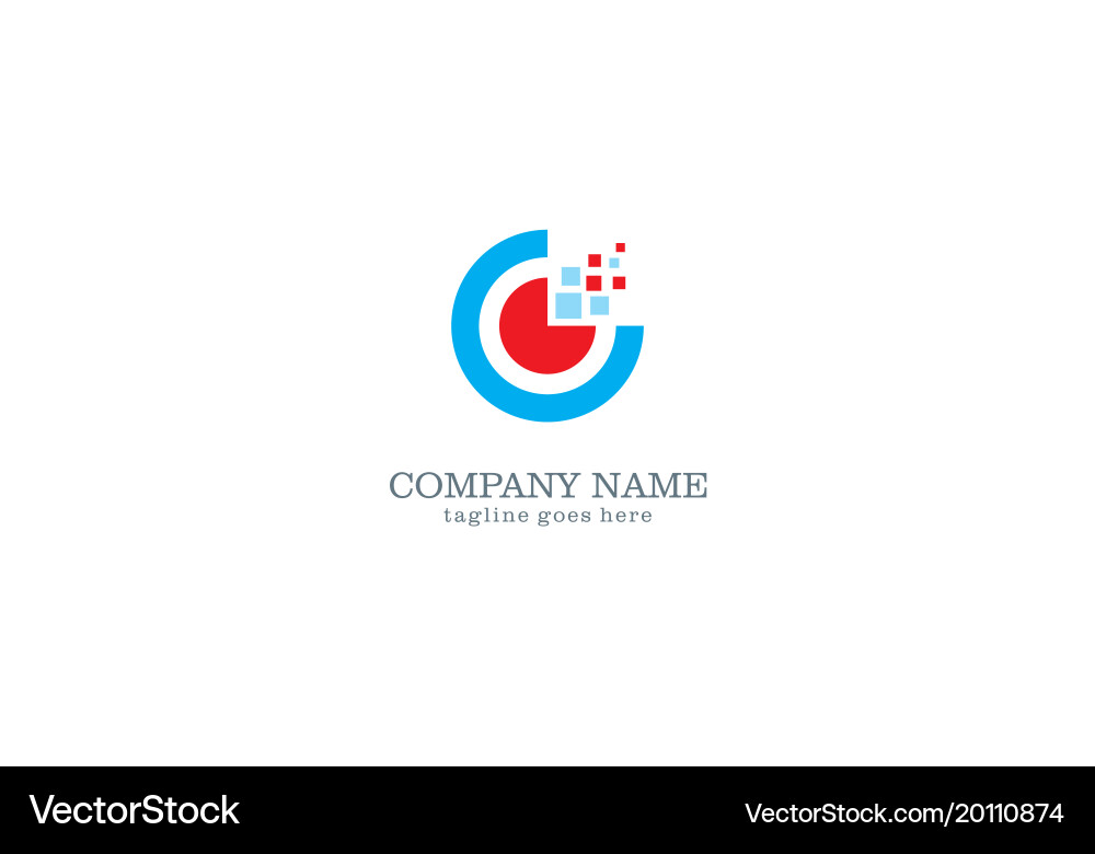 Round target technology logo design Royalty Free Vector