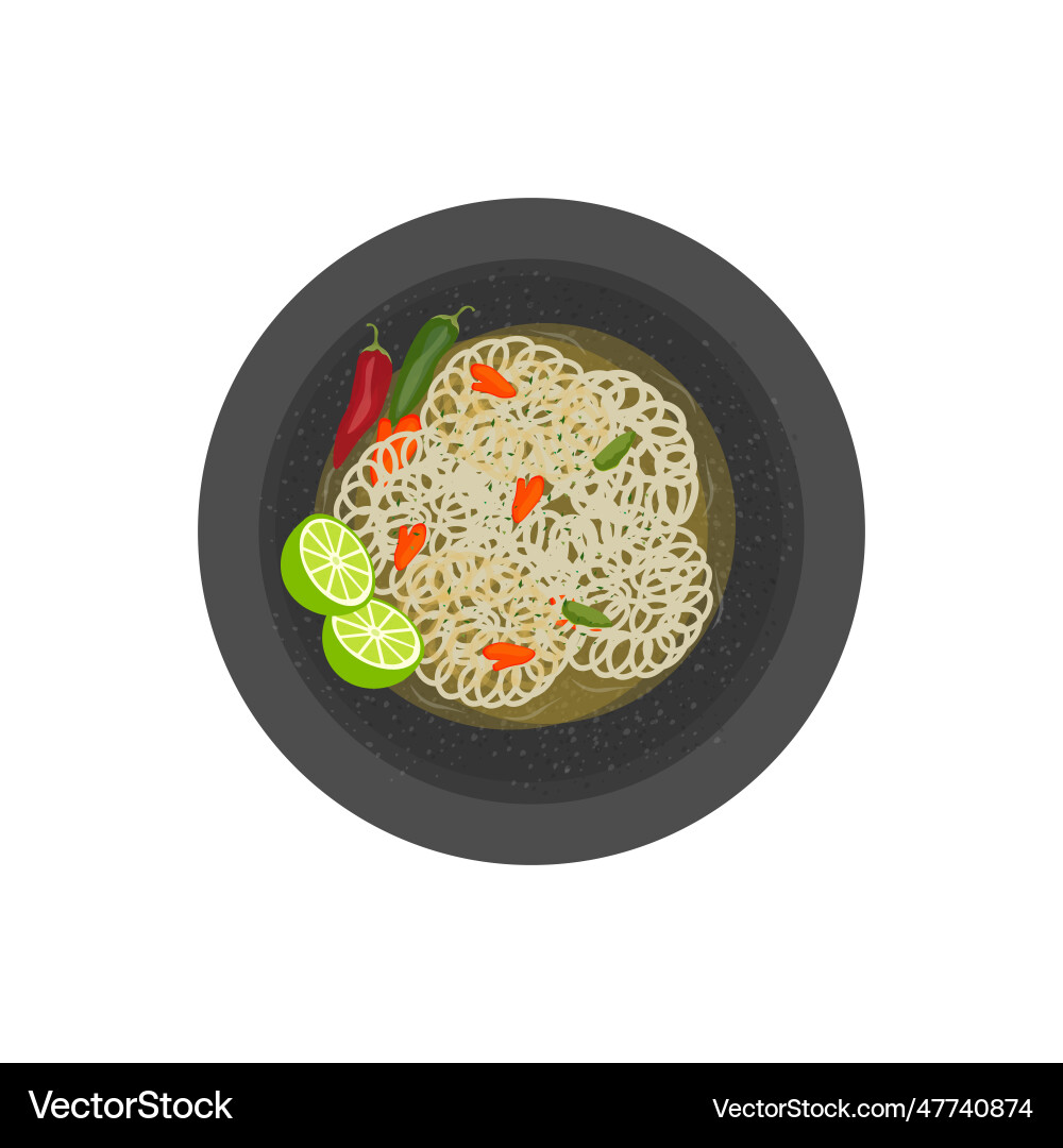 Seblak coet or cobek – Royalty-Free Vector | VectorStock