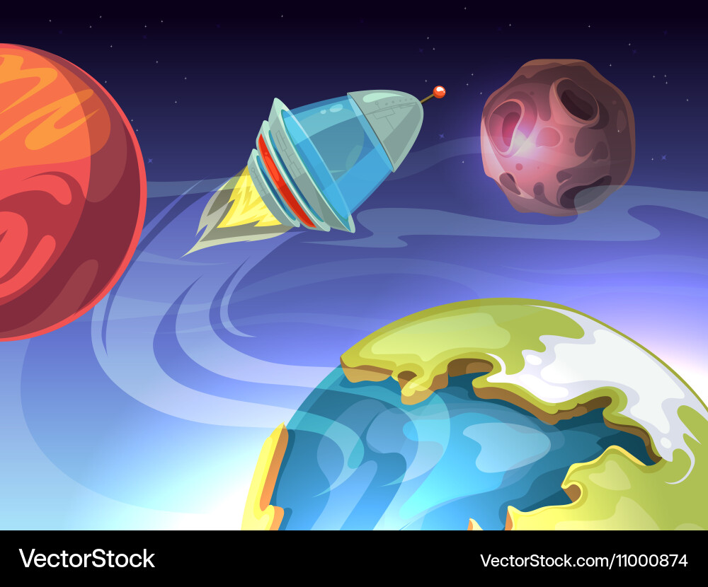 Space cartoon comic background Royalty Free Vector Image