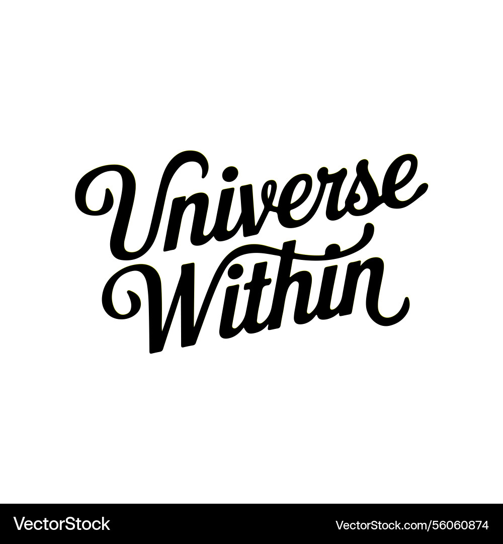 Text black and white design cursive lettering Vector Image