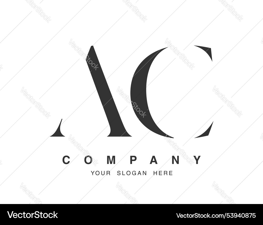 AC Initial Letter Monogram Royalty Free Vector Image