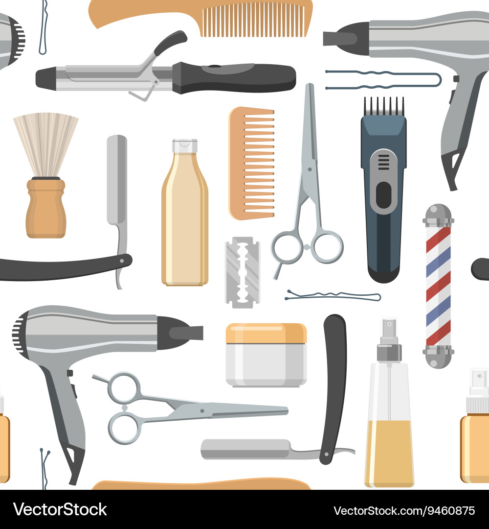 Beauty salon seamless pattern Royalty Free Vector Image