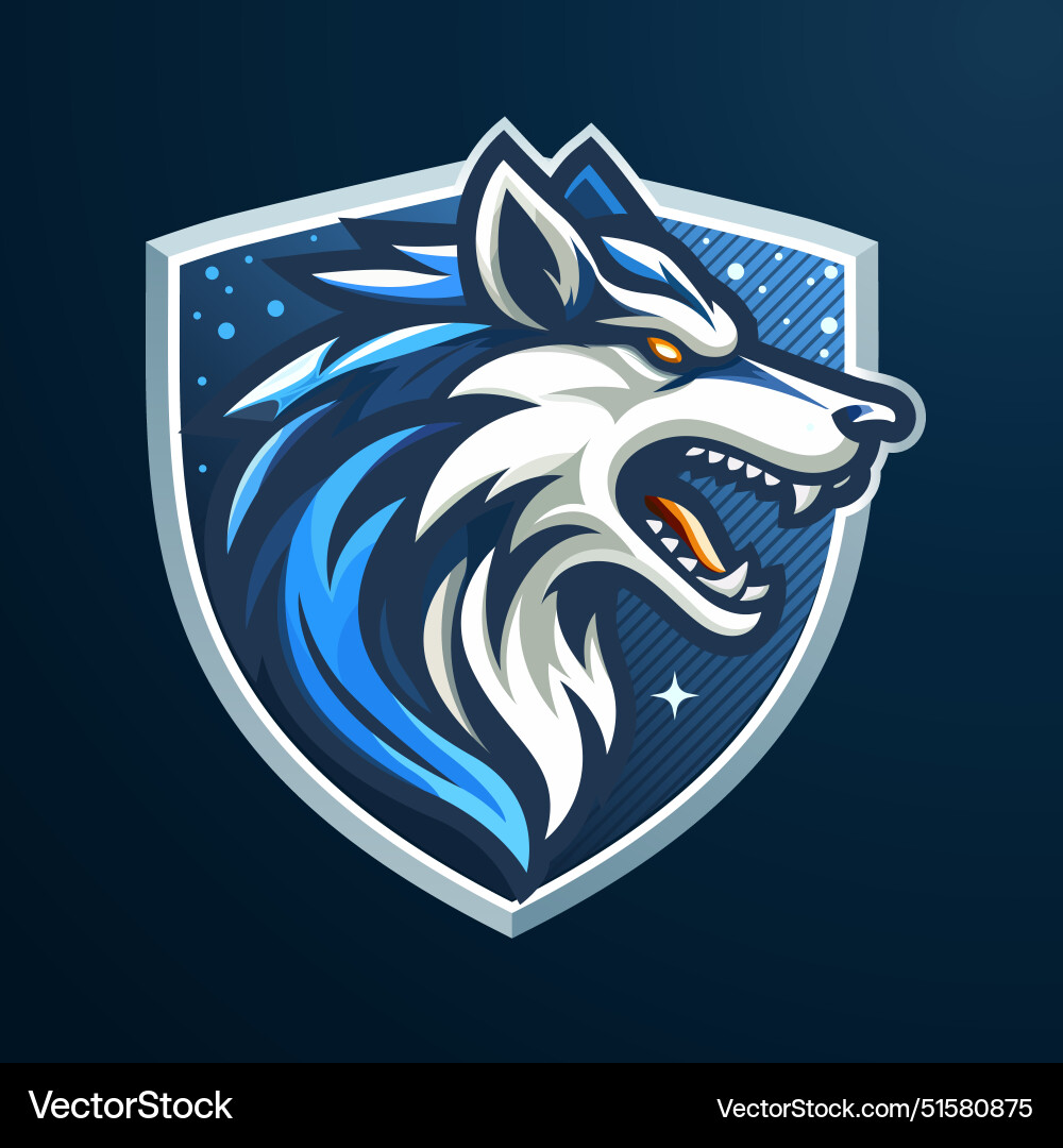Blue Wolf Logo Minimalistic Blue Wolf Logo Design In Cartoon Style