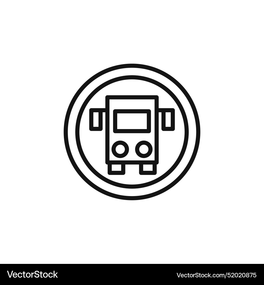 Bus sign icon outline collection in black Vector Image
