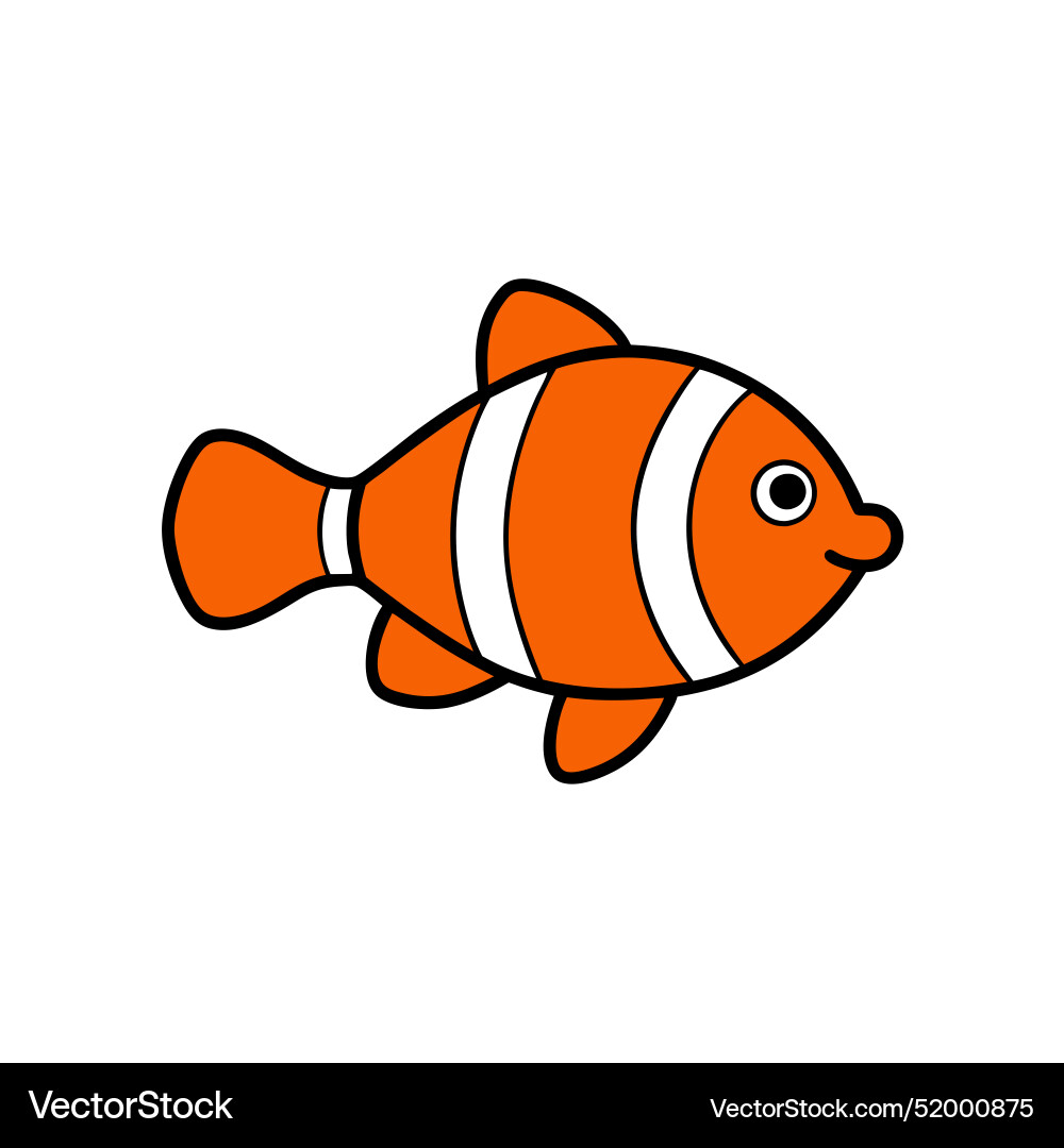 Clownfish fish swims icon Royalty Free Vector Image