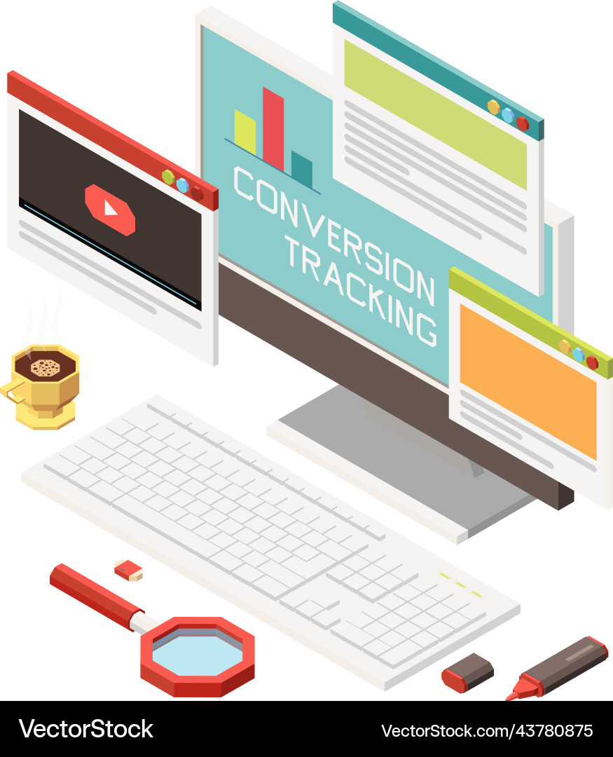 Conversion tracking concept Royalty Free Vector Image