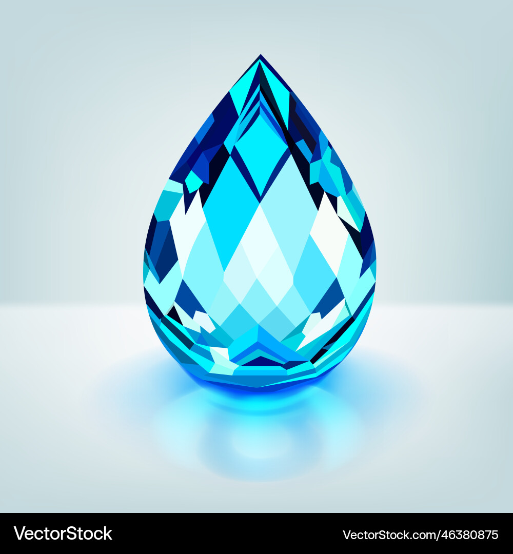 Crystal Drop - Blue Reflection Royalty Free Vector Image