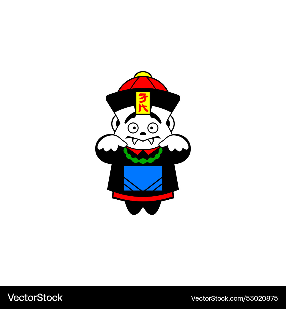 Cute little chinese vampire mascot design Vector Image