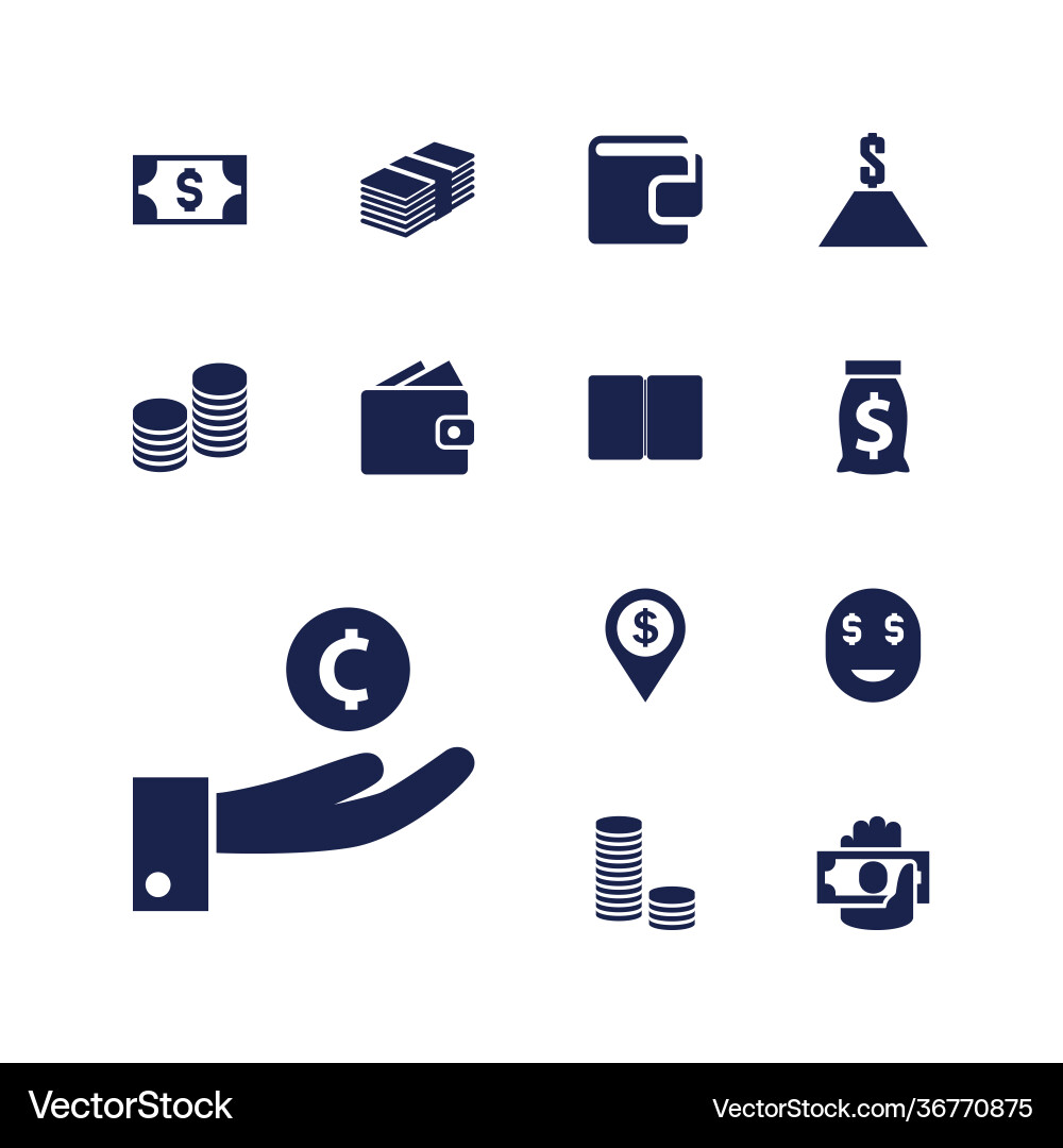 Dollar icons Royalty Free Vector Image - VectorStock